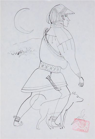 Aage Rudolf Hans Gitz-Johansen | Samer med hver sit dyr | MutualArt