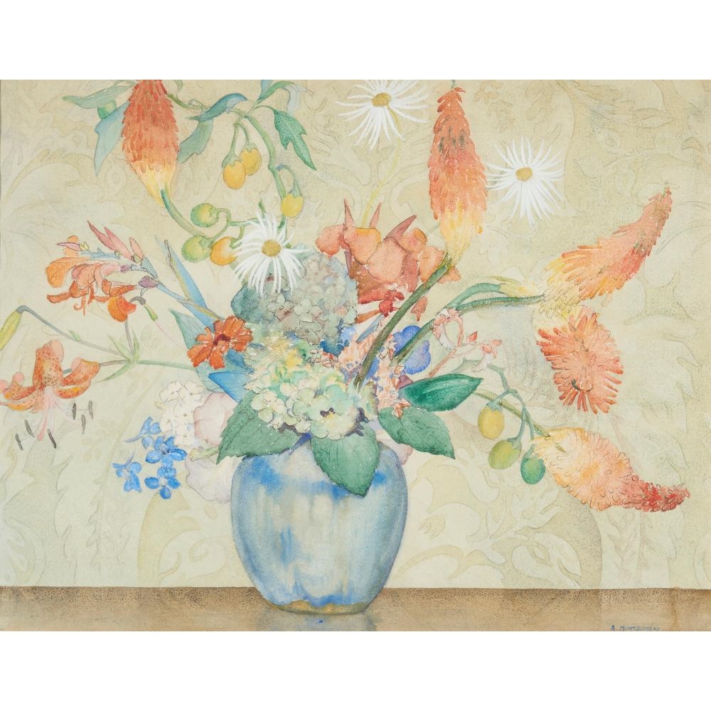 Anne Montgomery | Still Life in Blue Vase watercolour on paper 48.5 x ...