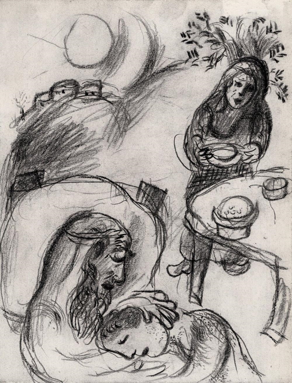 Marc Chagall | Religious 1960 Marc CHAGALL Antique Print Jacob's ...