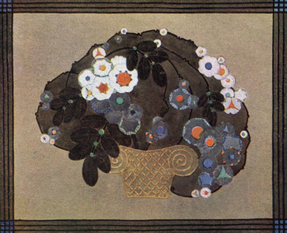 Maria Theiner | Maria THEINER Antique Color Print THE FLOWER BASKET ...