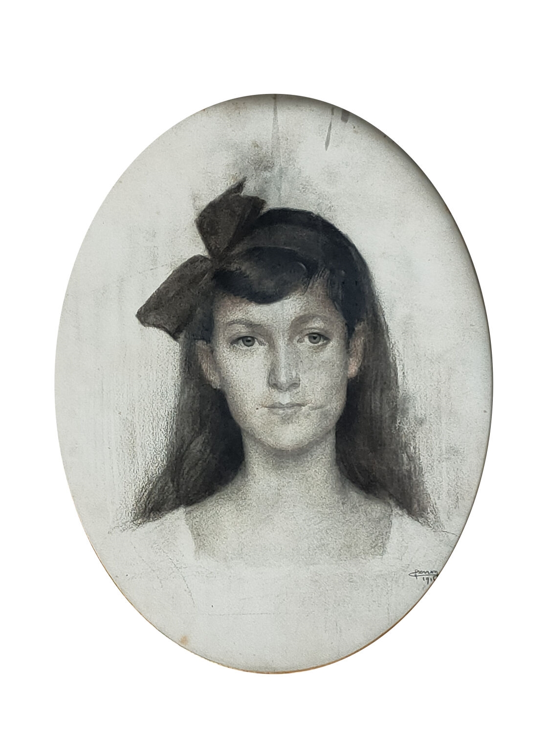 Charles Perron | Portrait de jeune fille (1916) | MutualArt