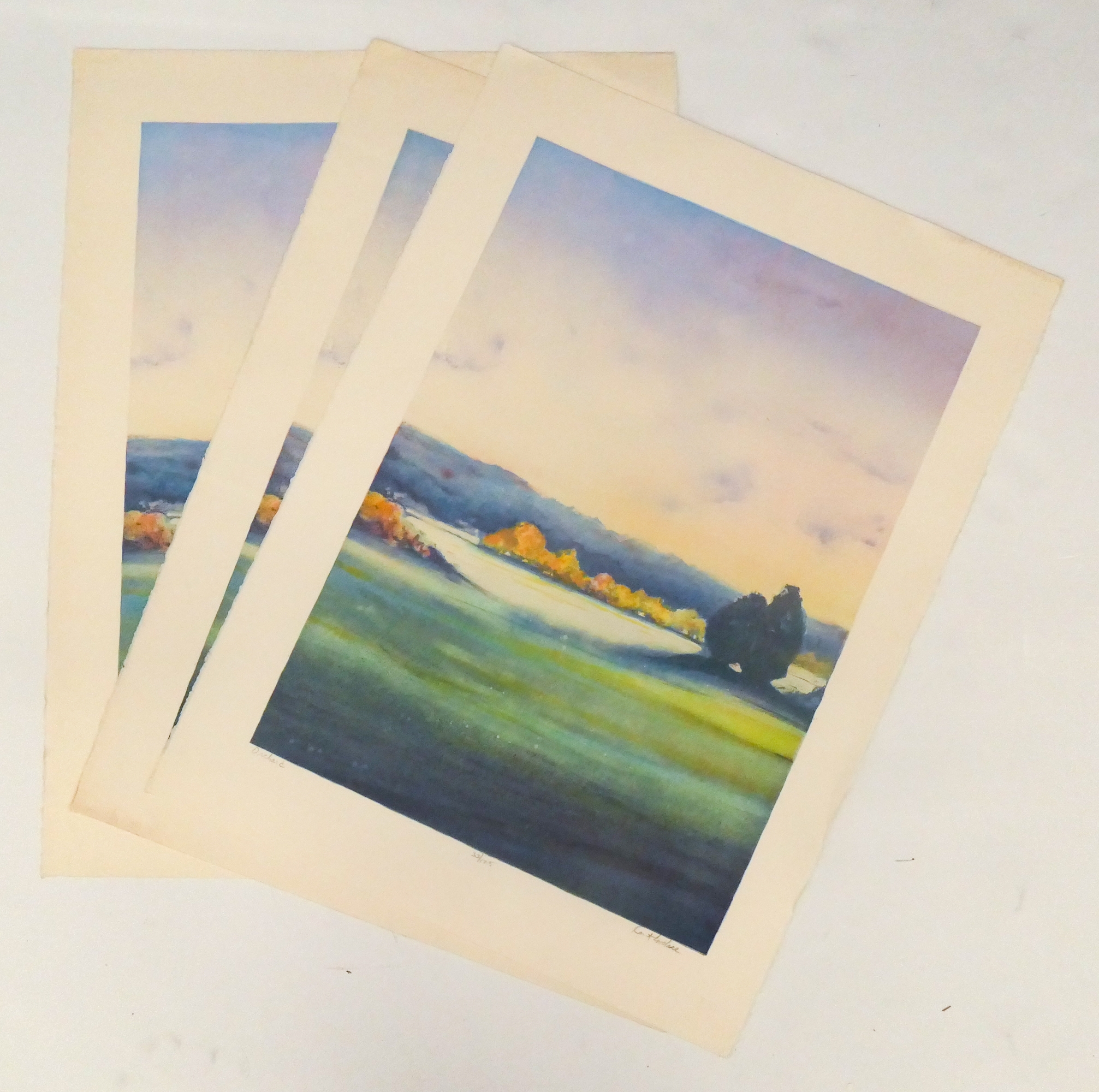 Kent Lovelace | 3pc Kent Lovelace ''Orchard'' Lithographs 30''x22 ...