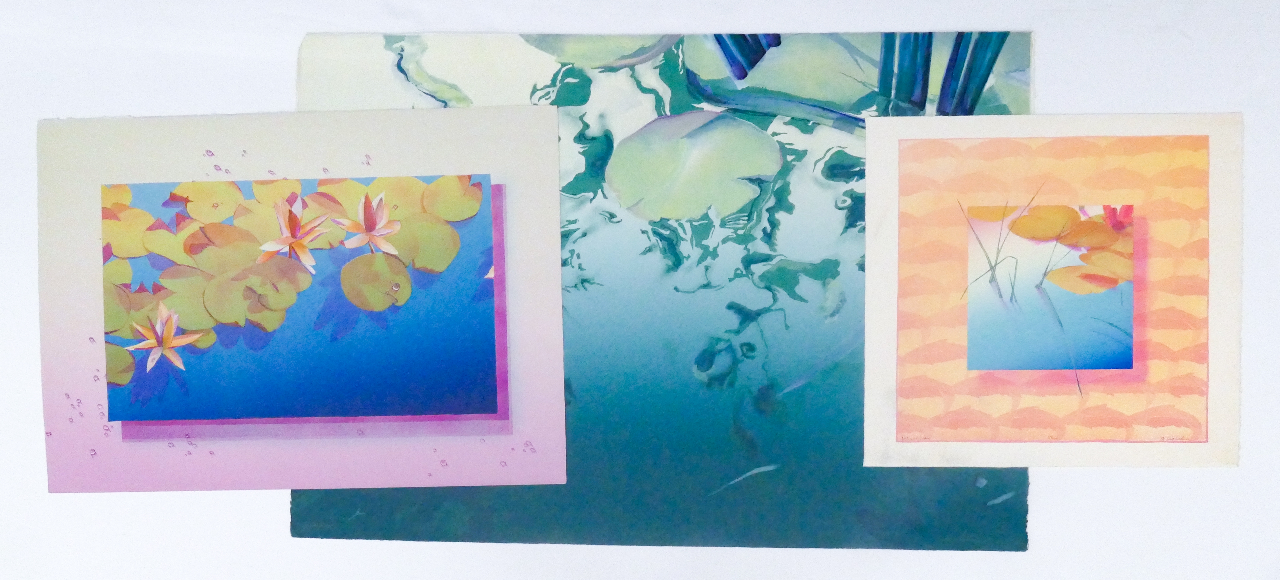 Kent Lovelace | 3pc Kent Lovelace Assorted Water Lily Prints | MutualArt