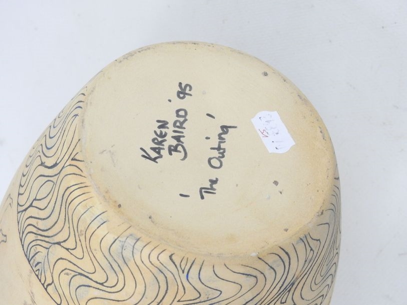 Karen Baird | Ceramic ovoid vase with rotating figures in the ...