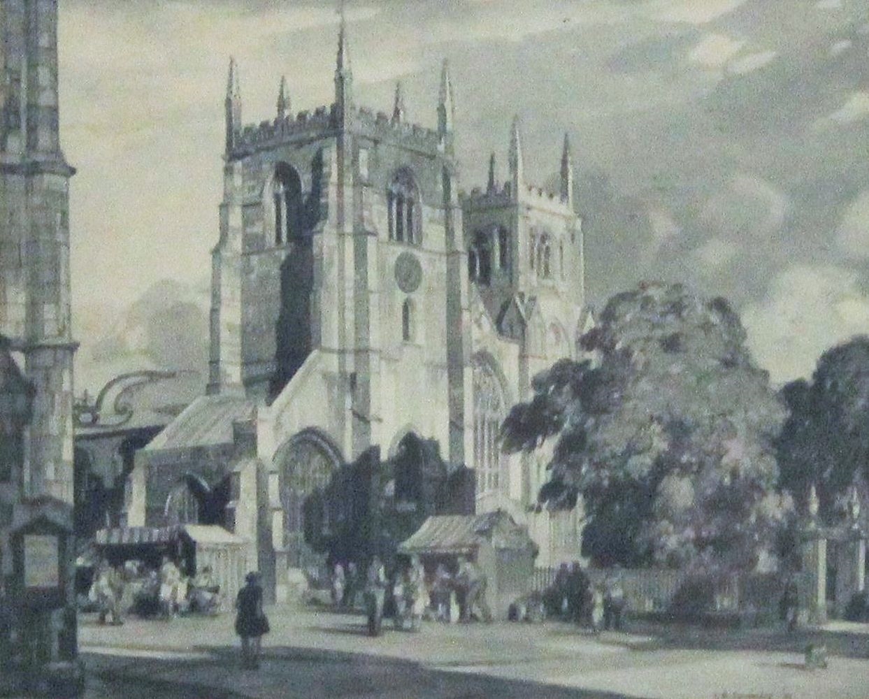 Leonard Russell Squirrell | Church and Market Scene | MutualArt