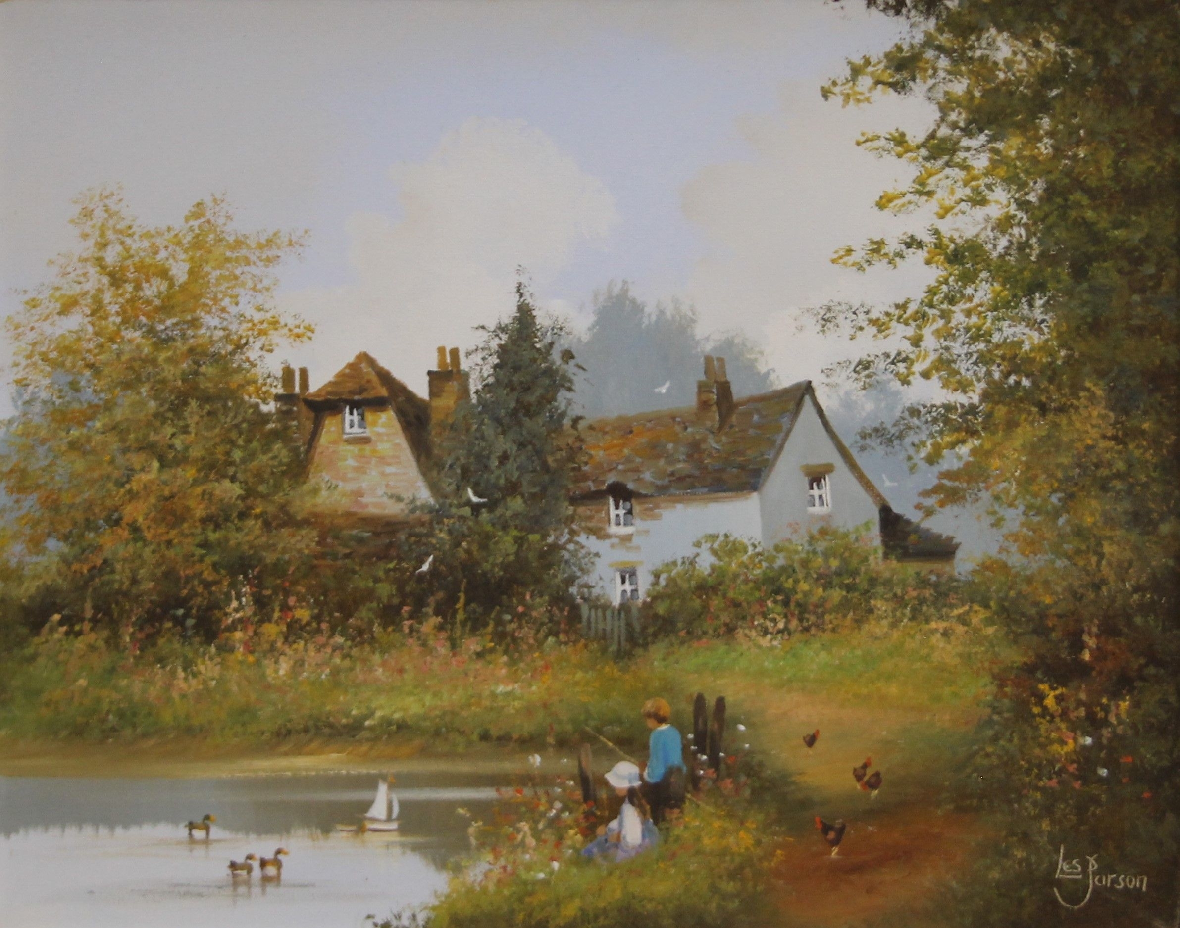 Les Parson | Boating on the Pond | MutualArt