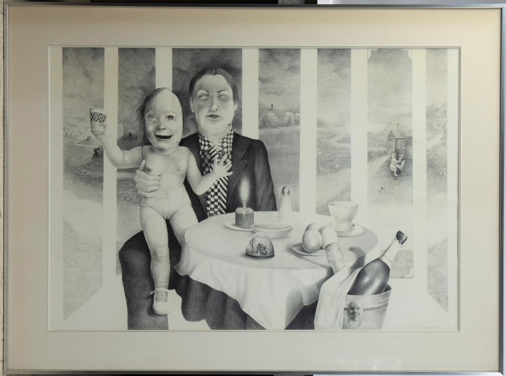 Laurie Lipton | drawing Woman with doll (1979) | MutualArt