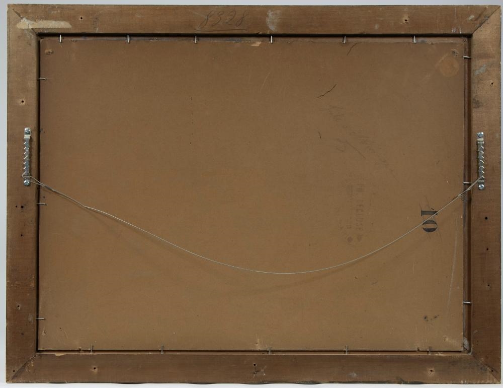 Paul Mathieu | oil on panel Channel with sailboat and palisades | MutualArt