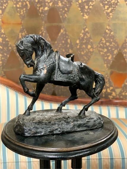 Paul Louis Émile Loiseau-Rousseau | Saddled horse piaffe Black ...