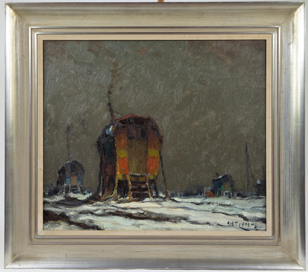 Piet Lippens | oil on canvas House trailers | MutualArt