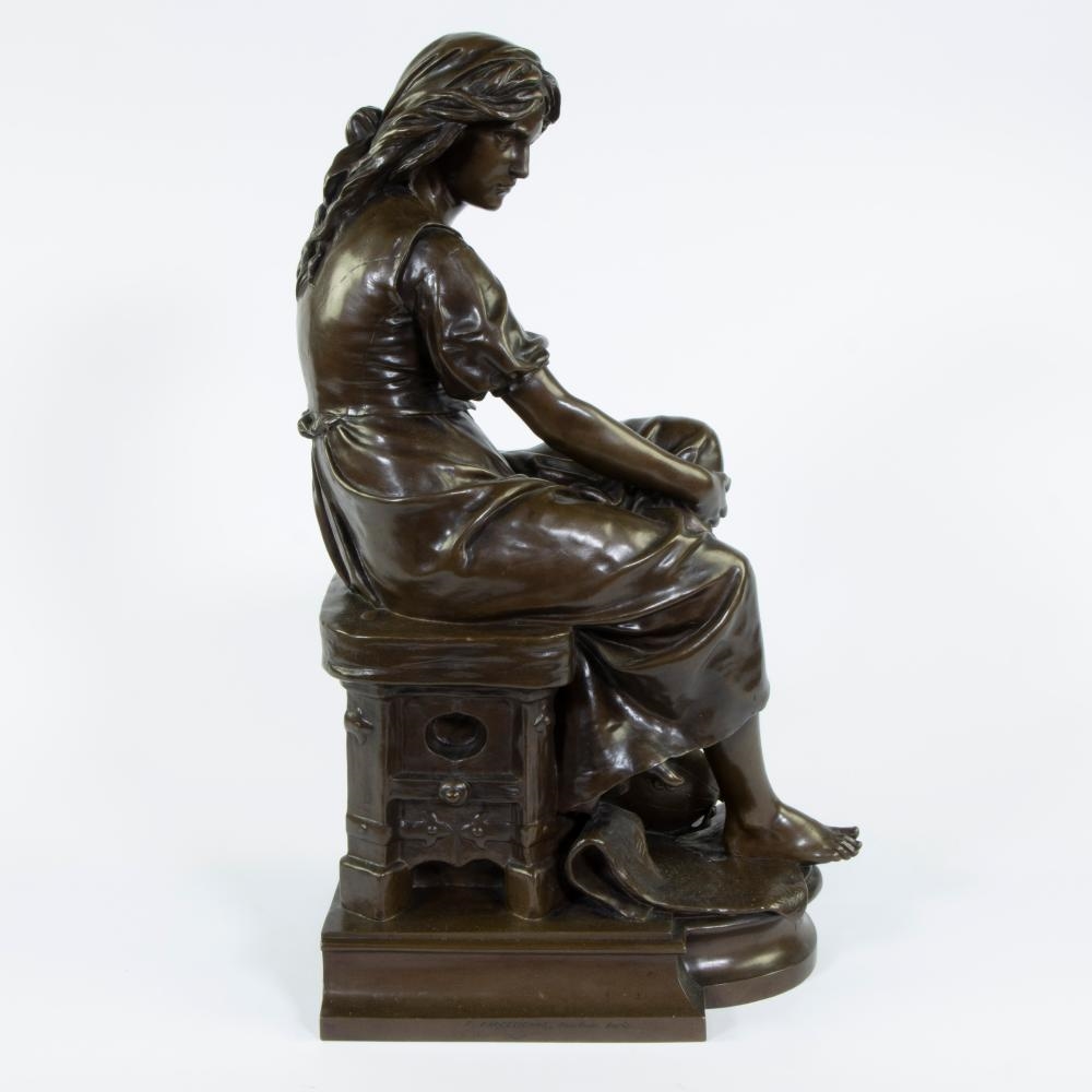 Eugène-Antoine Aizelin | bronze sculpture Mignon | MutualArt