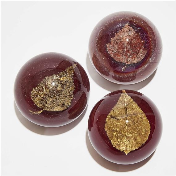 Robert Eickholt | Three Leaf Paperweights (1981) | MutualArt