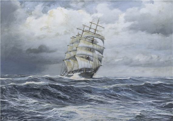 Johannes Holst | Three-Master in a Storm (1947) | MutualArt