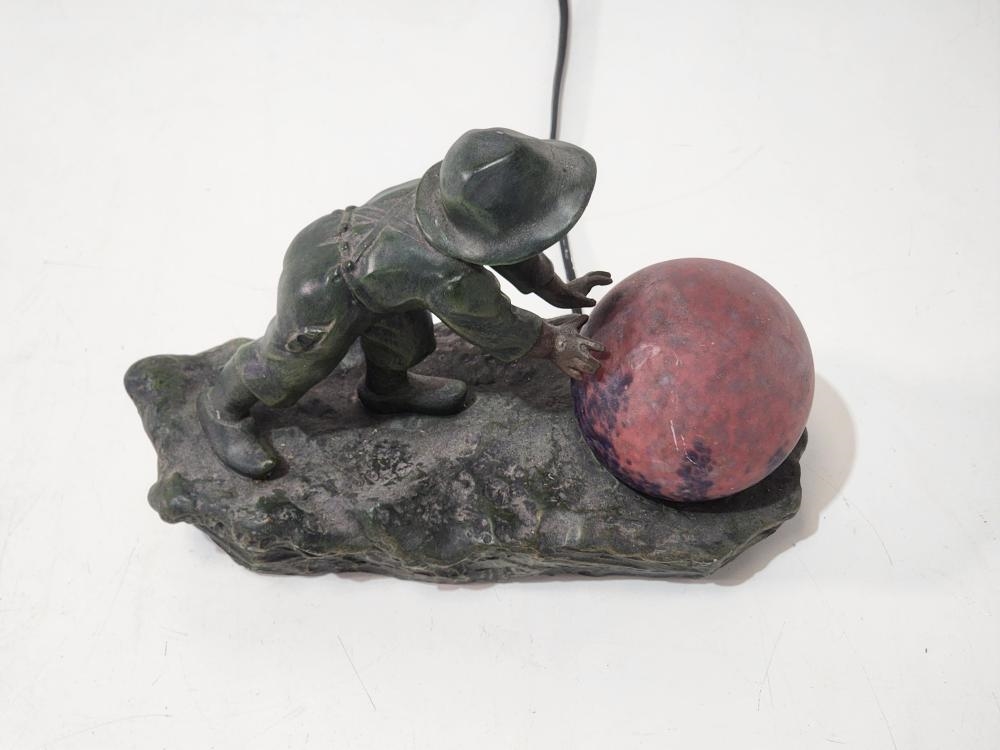 Aristide de Ranieri | Nouveau style lamp of young boy with ball, after ...