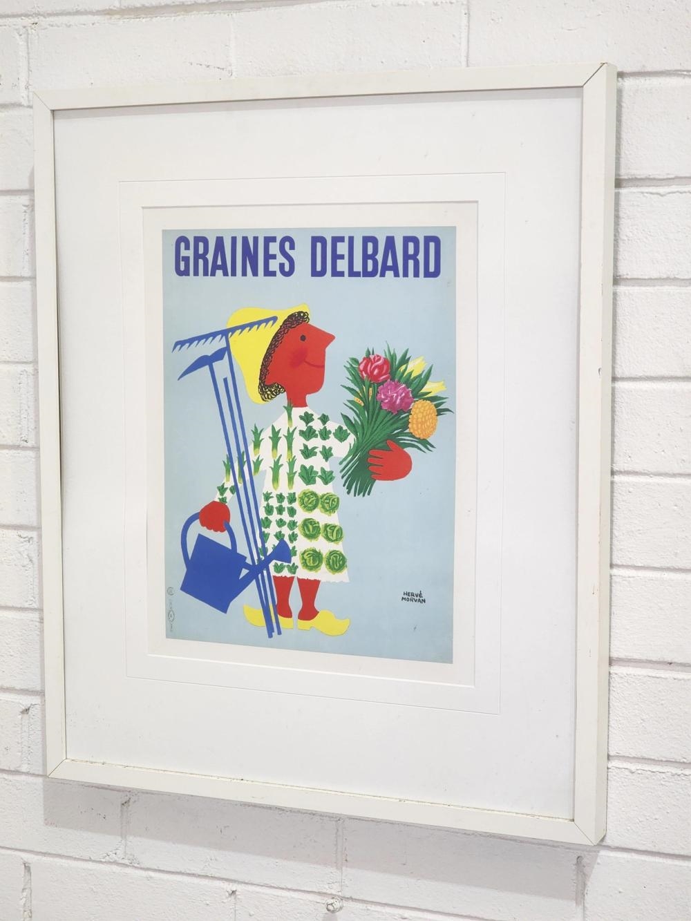 Hervé Morvan | Framed vintage Herve Morvan Graines Melbard poster (69 x ...