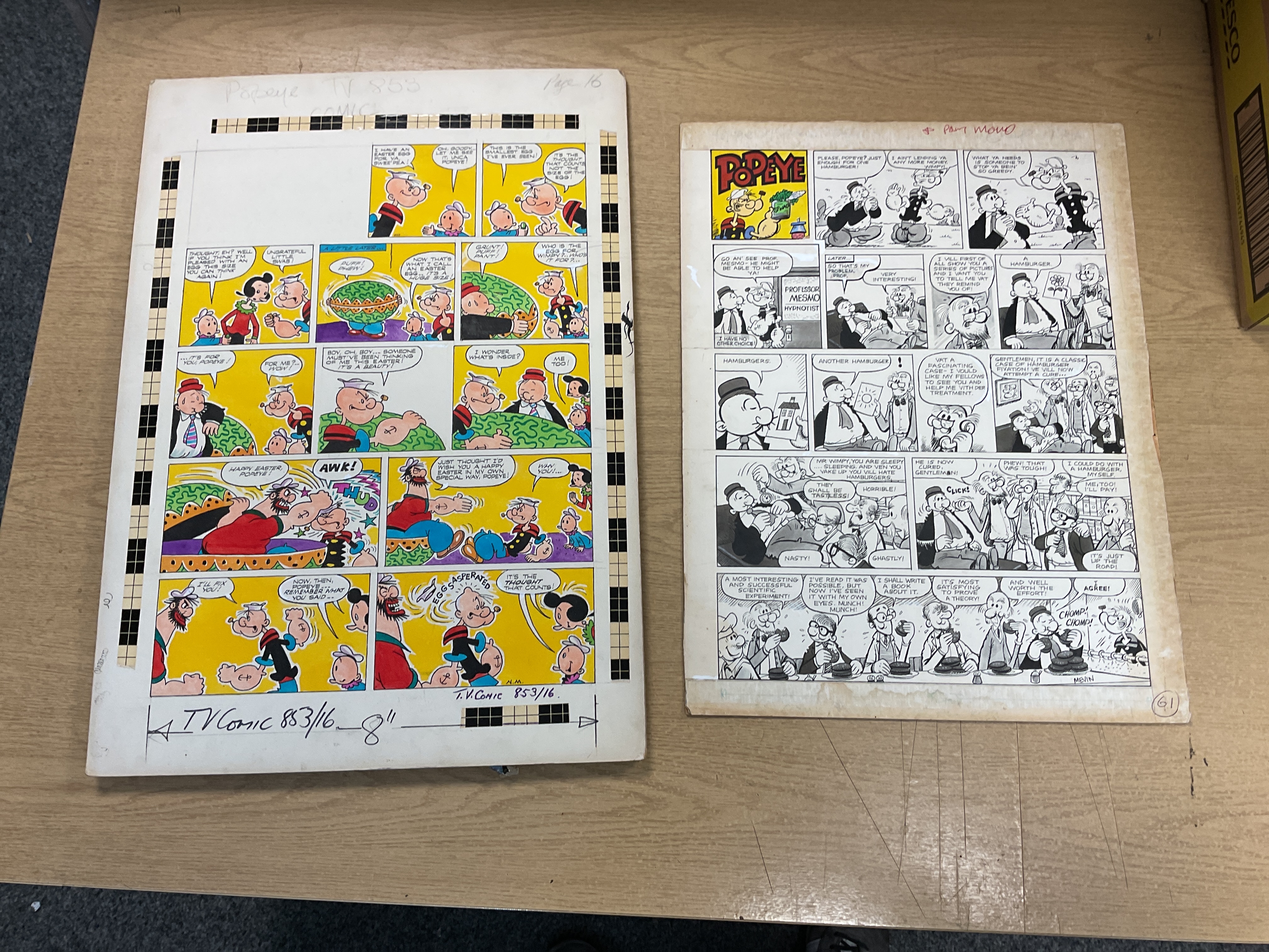 Bill Mevin | BILL MEVIN; ten original storyboard cartoons for Popeye ...