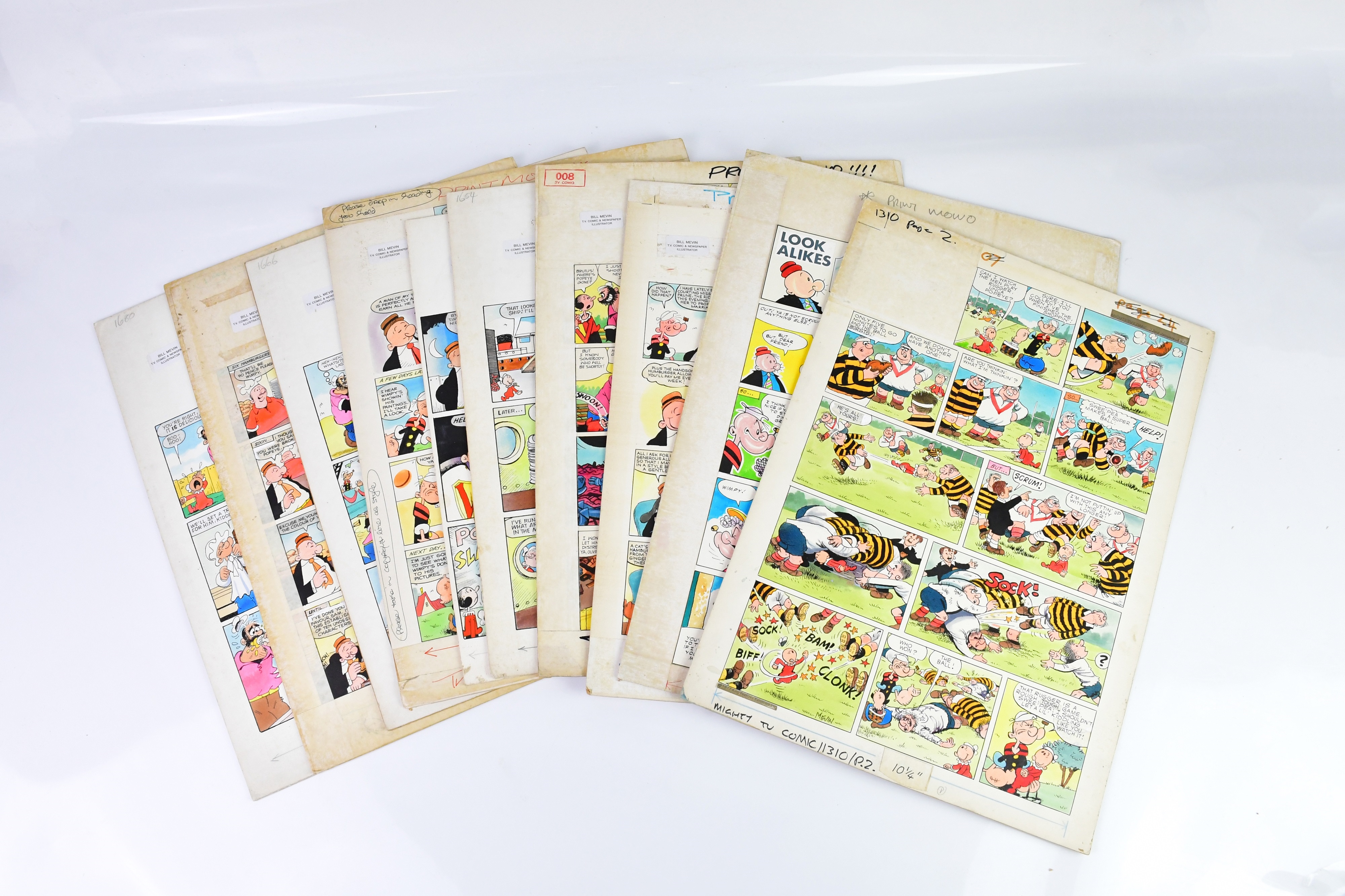 Bill Mevin | BILL MEVIN; ten original storyboard cartoons for Popeye ...