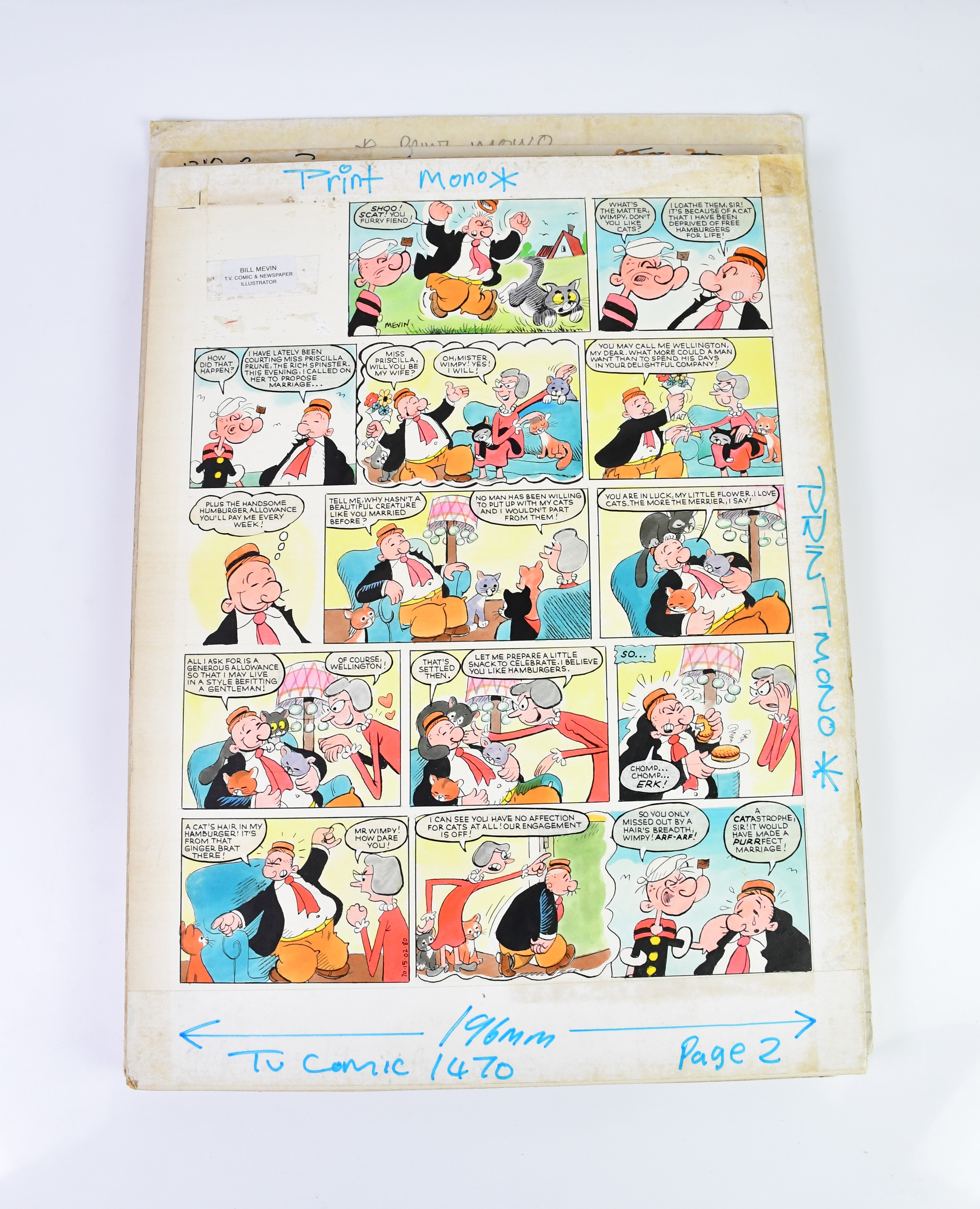 Bill Mevin | BILL MEVIN; ten original storyboard cartoons for Popeye ...