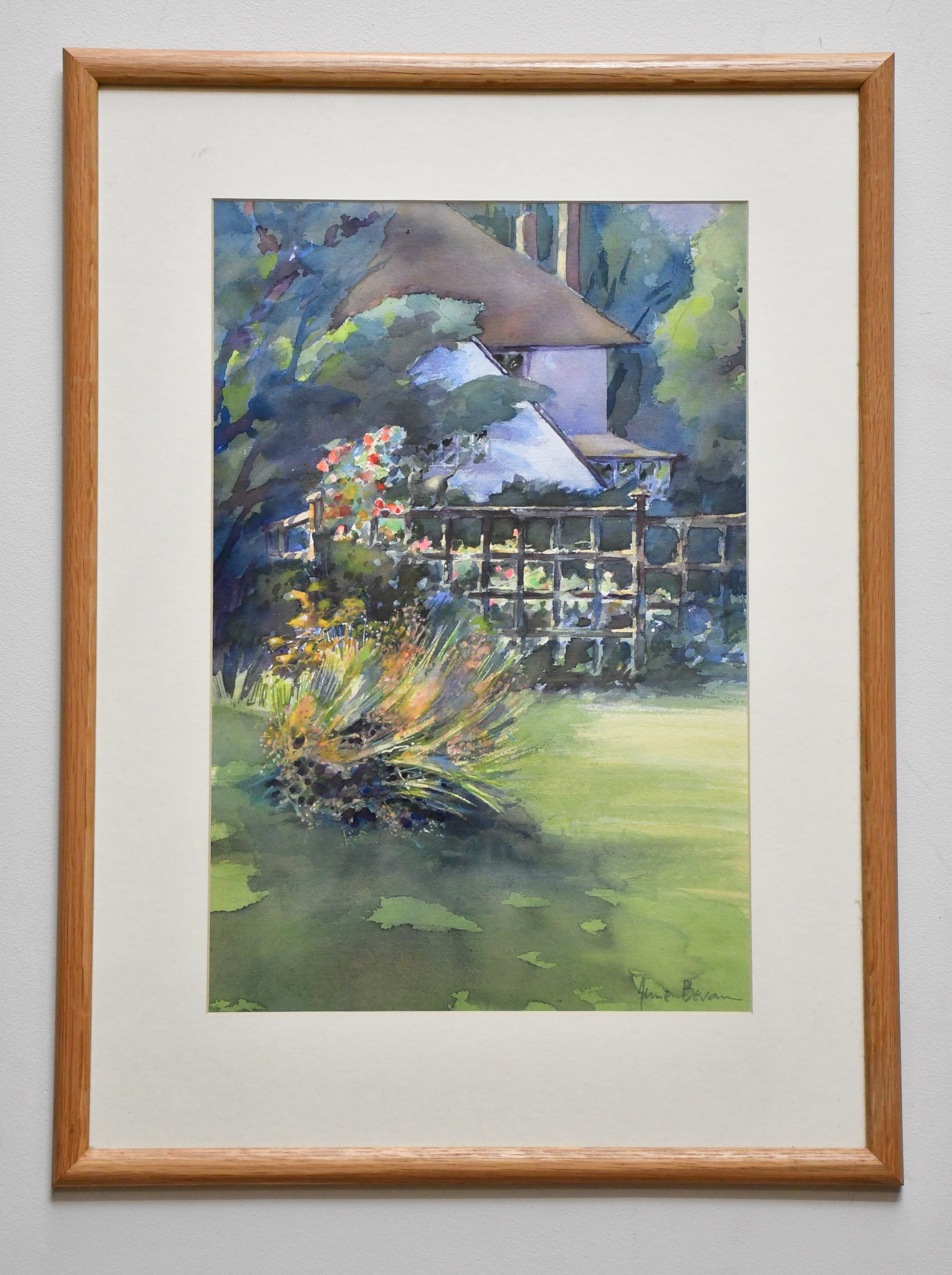 June Bevan | Cat on the Garden Fence | MutualArt