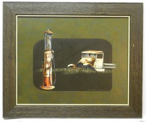 Bruce Cryer | Old Truck & Gas Pump | MutualArt