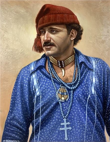 Jerry Crandall | Jerry Crandall Portrait Oil On Board | MutualArt