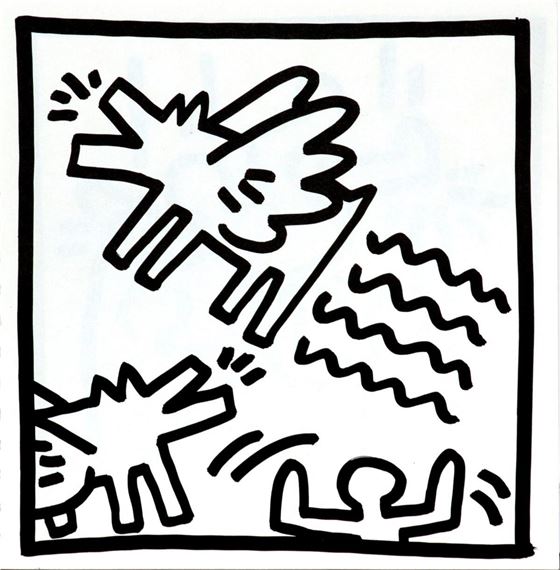Keith Haring | Keith Haring - Untitled (Flying Dogs | MutualArt
