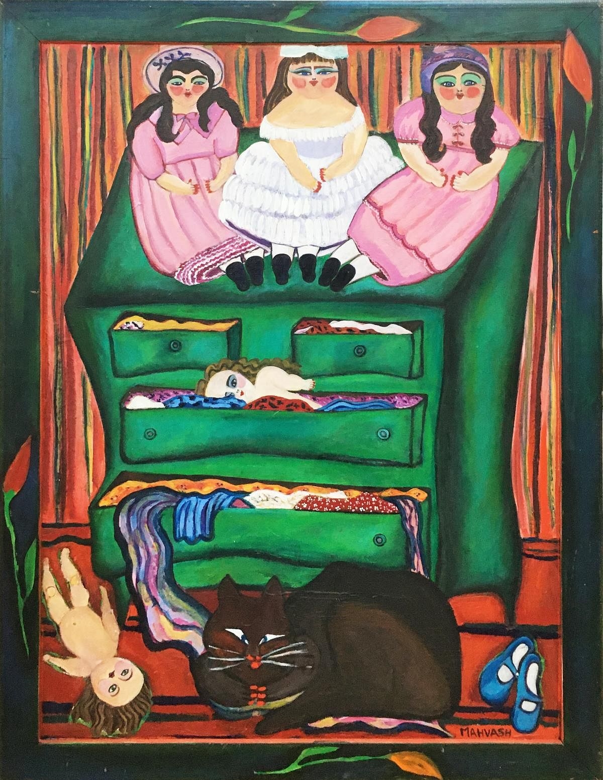 Mahvesh Mossaed | Mahvesh Mossaed - Cat and Dolls | MutualArt