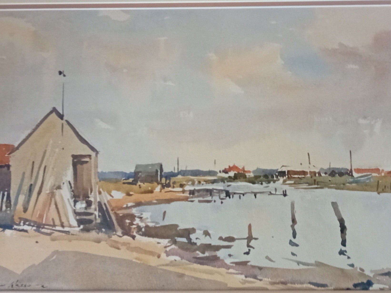 Edward Wesson | harbour scene | MutualArt