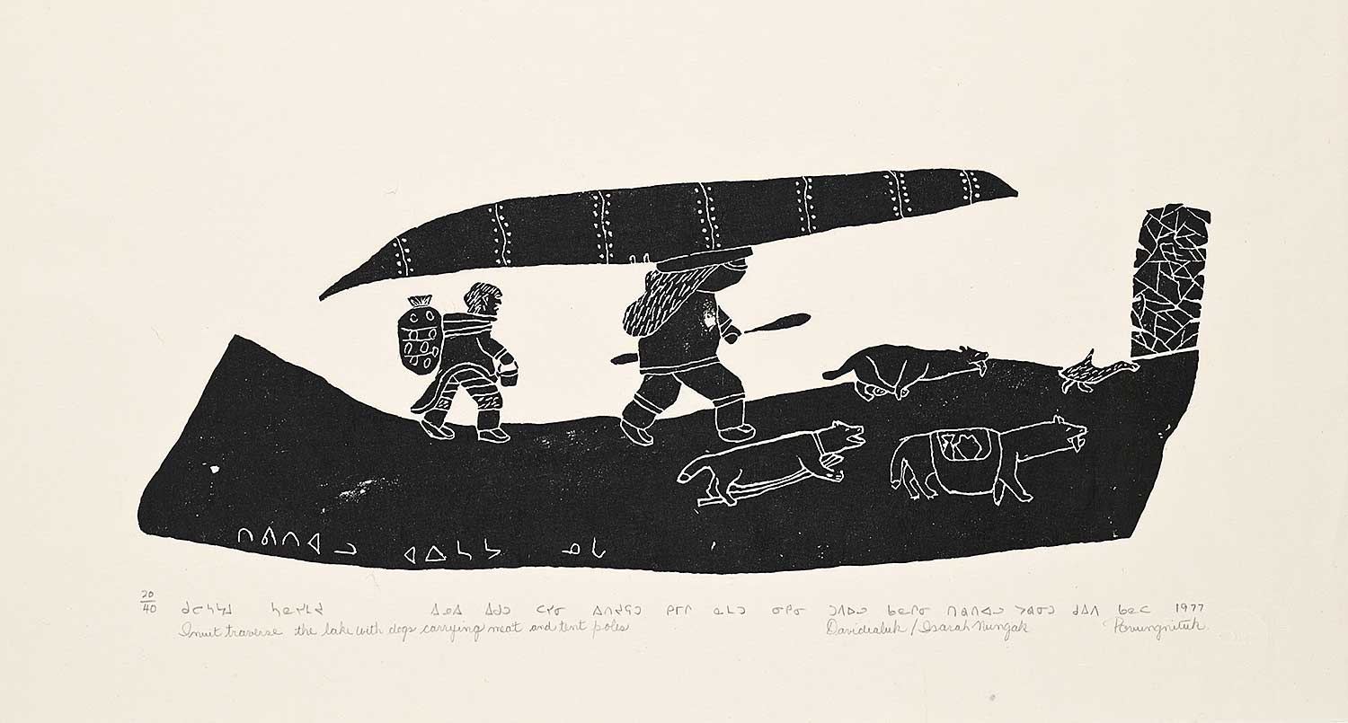 Alasua Amittu Davidialuk | Inuit Traverse the Lake with Dogs Carrying Meat and Tent Poles #20/40 ...
