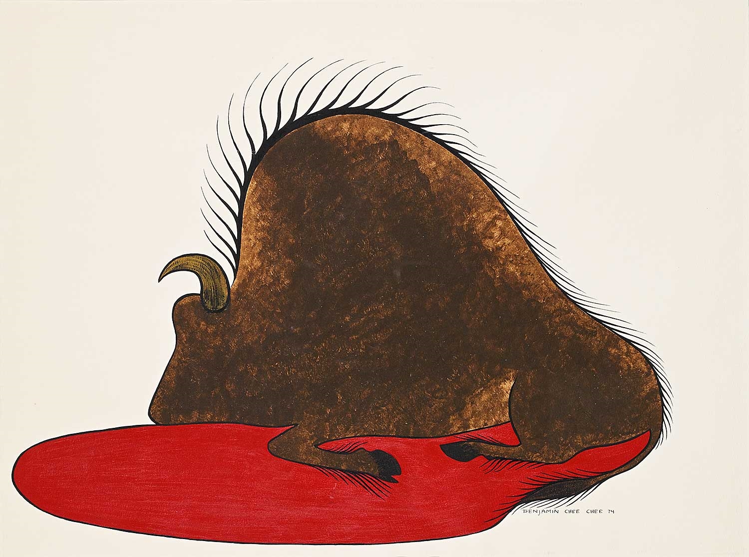 Benjamin Chee Chee | Two Birds Taking Off (1974) | MutualArt