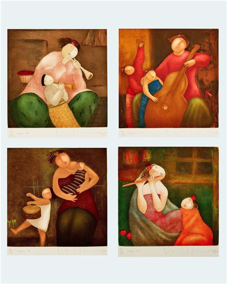 Eng Tay | Four Colour Lithographs of Music Lesson | MutualArt
