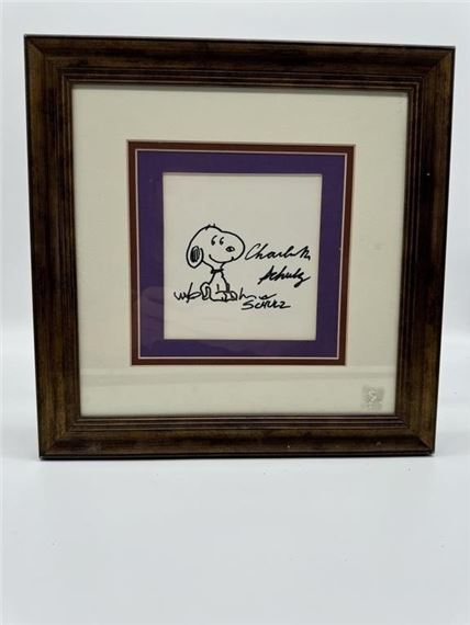 Charles Schulz | Charles Schulz Drawing of Charlie Brown & Snoopy ...