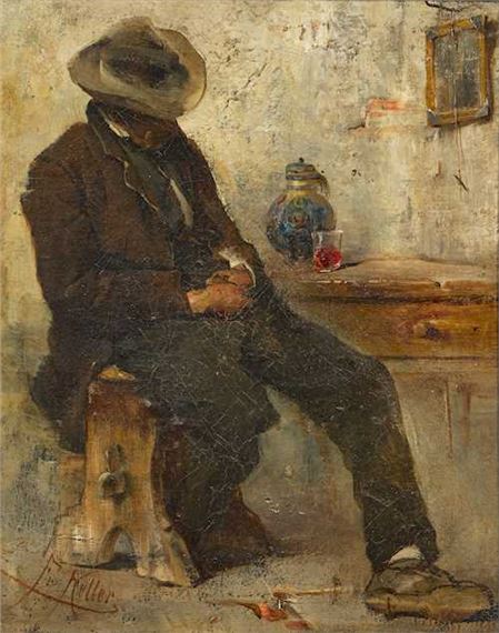 Friedrich von Keller | The reveler asleep | MutualArt