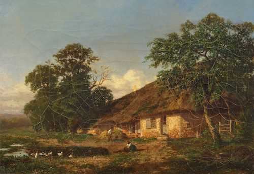 Charles Bourdon | Farm buildings in a landscape | MutualArt