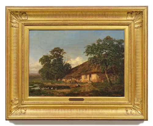 Charles Bourdon | Farm buildings in a landscape | MutualArt