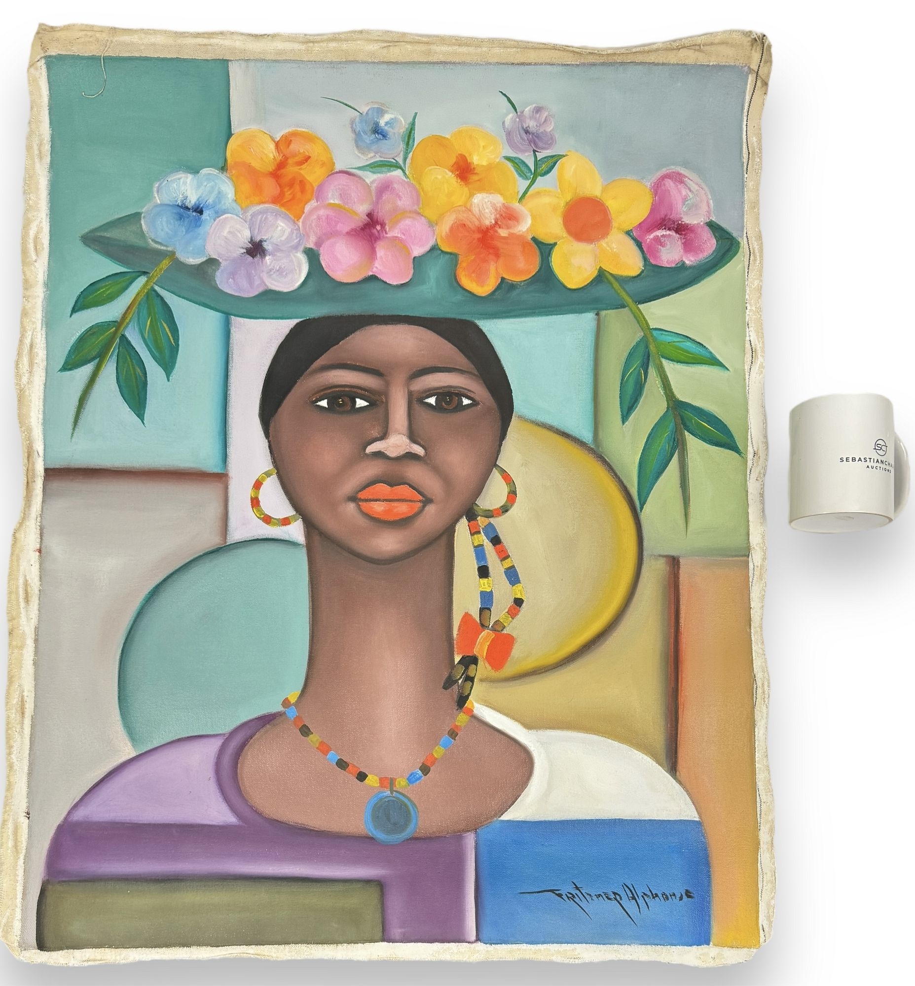 Fritzner Alphonse | Alphonse Fritzner Oil on Unstretched Canvas | MutualArt