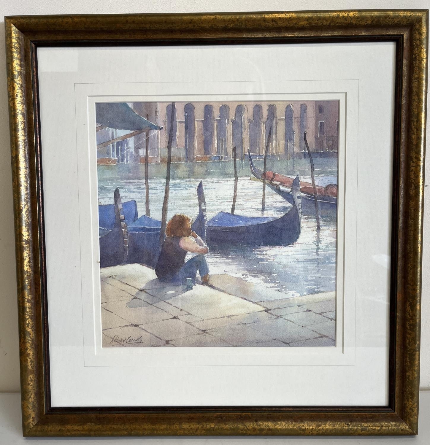 Robert Brindley | Seated figure in Venice | MutualArt