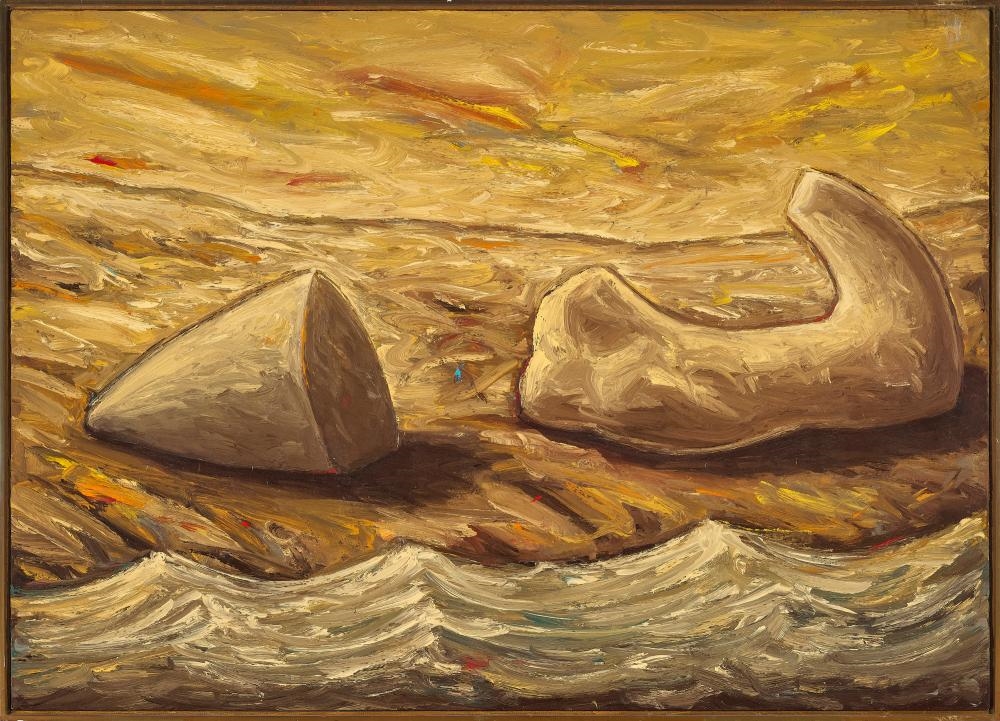 Peter Booth | TWO FORMS BY THE SEA (1985) | MutualArt