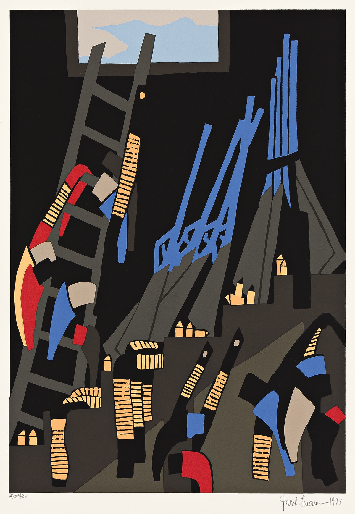 Jacob Lawrence | July 3, 1959, John Brown stocked an old barn with guns ...