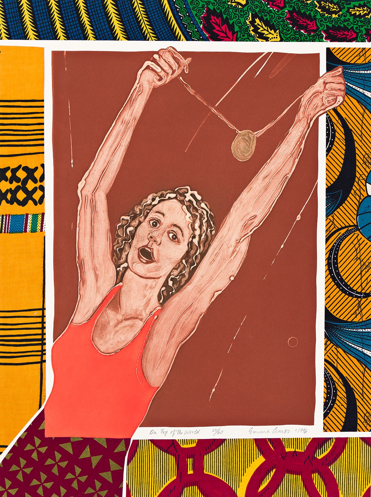 Emma Amos | Pool Lady (1980) | MutualArt