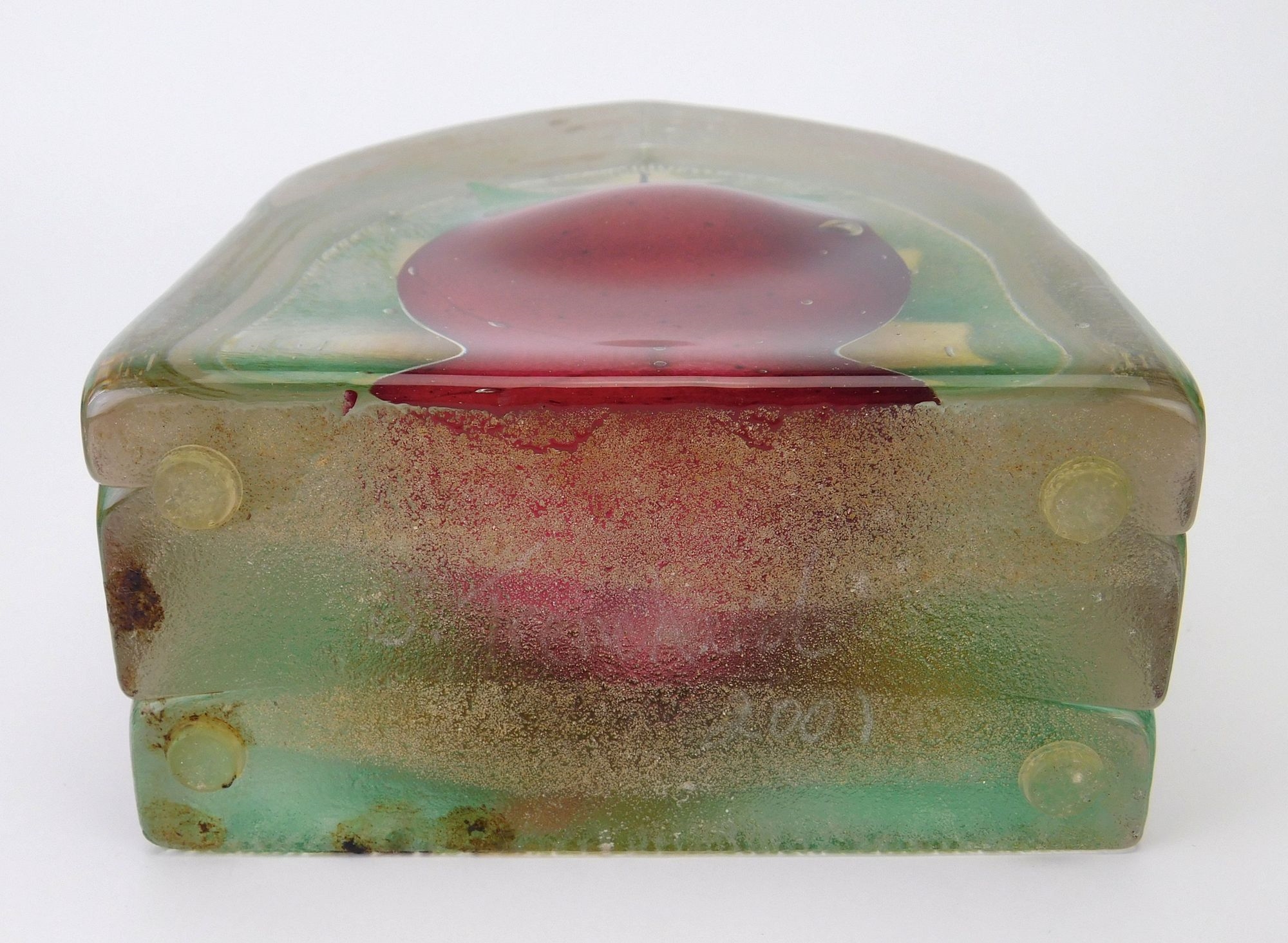 Stephanie Trenchard | glass in arch form with a large central apple and ...