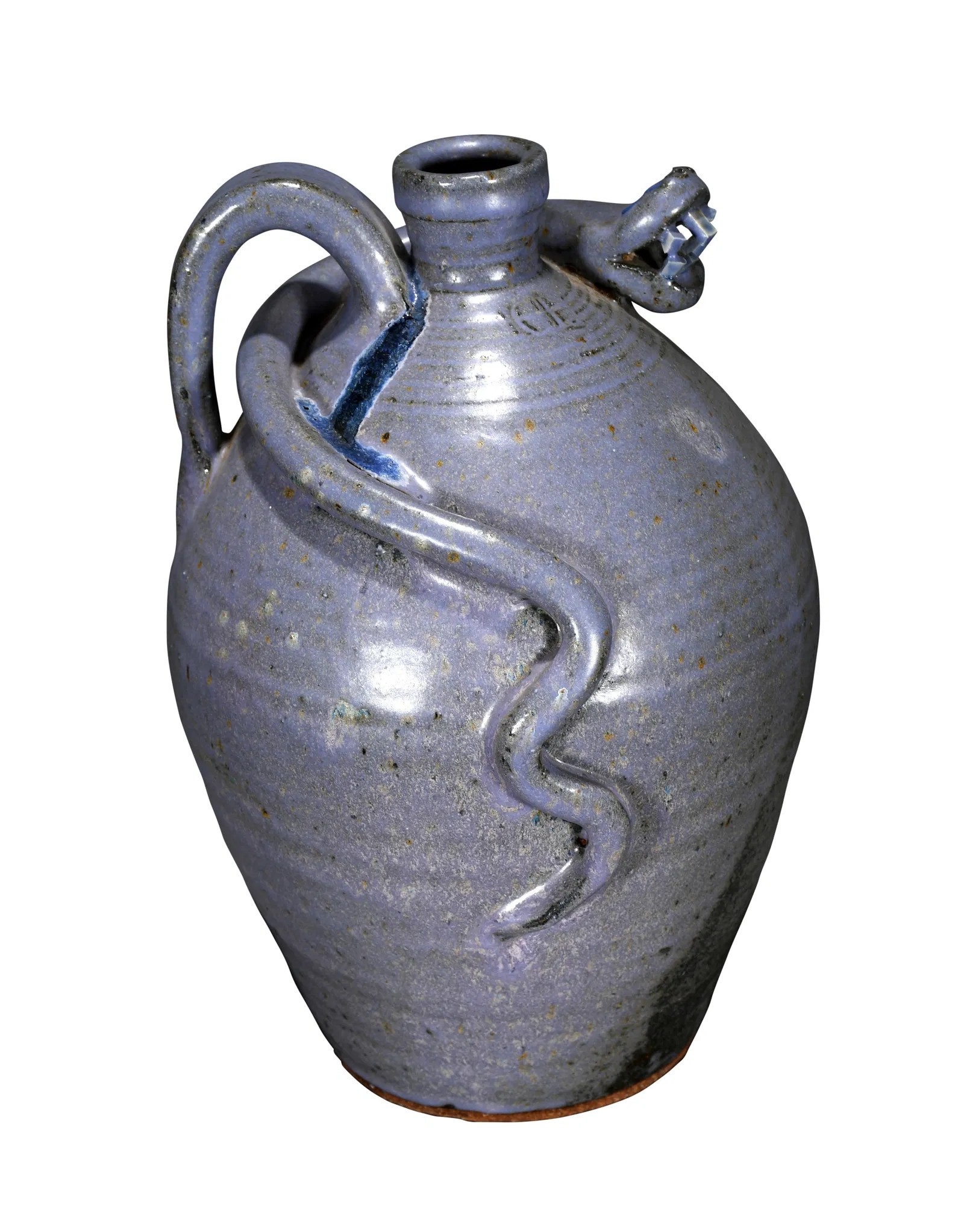 Charles Lisk | Periwinkle Blue Snake Jug Stamped | MutualArt