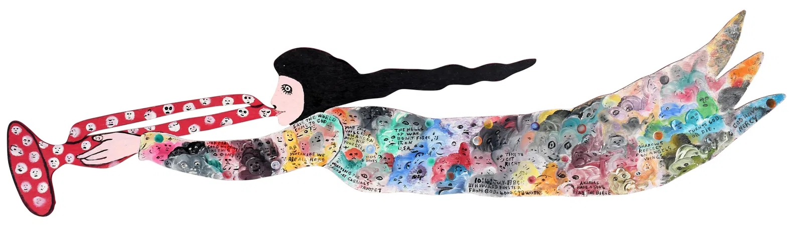 Howard Finster | Left Handed Angel with Red Trumpet (1985) | MutualArt