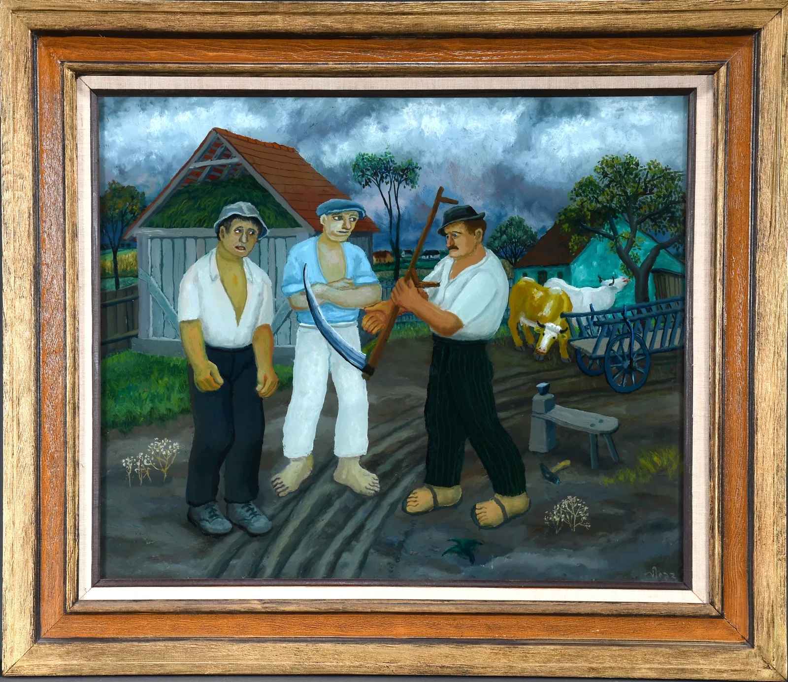 Franjo Mraz | Three Farmers and Cattle | MutualArt