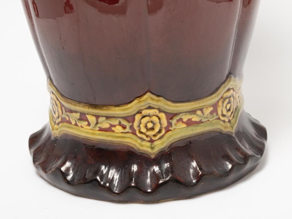 Royal Doulton | Ruby Ware English Pottery Umbrella Stand | MutualArt