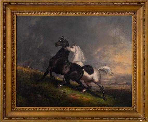 Rosa Bonheur | Rosa Bonheur Style Two Horses Oil on Canvas (19th ...
