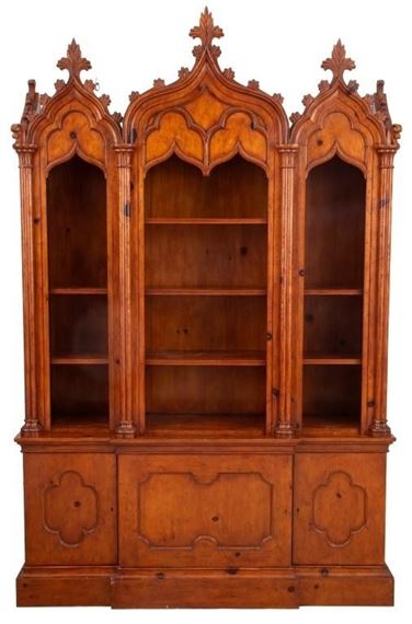 Designer | Baker Furniture Gothic Revival Style Oak Cabinet | MutualArt