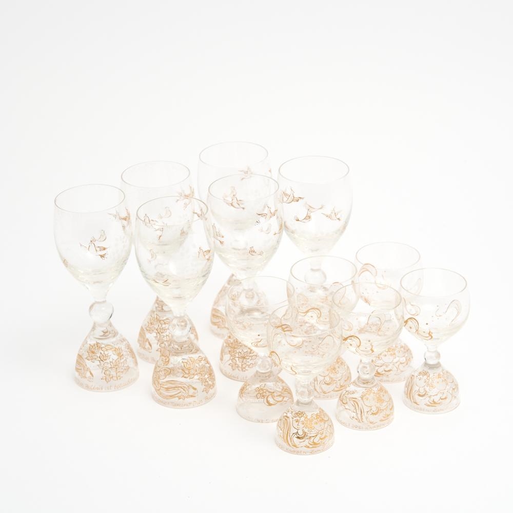 Rosenthal | TWO SETS OF 6 ROSENTHAL GOLD MAGIC FLUTE CRYSTAL STEMWARE ...