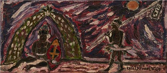 Eric Stewart | Aboriginal in Hut and Messenger (1969) | MutualArt