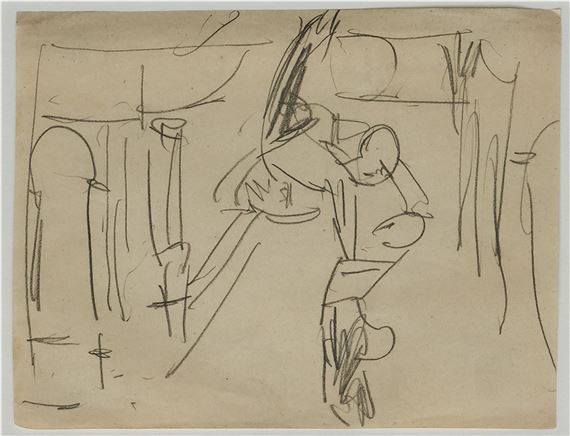 Ernst Ludwig Kirchner | Portrait of a man with hat (1928) | MutualArt